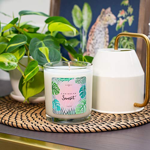 Kate Bissett Baubles Caribbean Sunsent Scented Premium Candle and Jewelry with Surprise Ring Inside | 10 oz Large Candle | Made in USA | Parrafin Free | Size 07