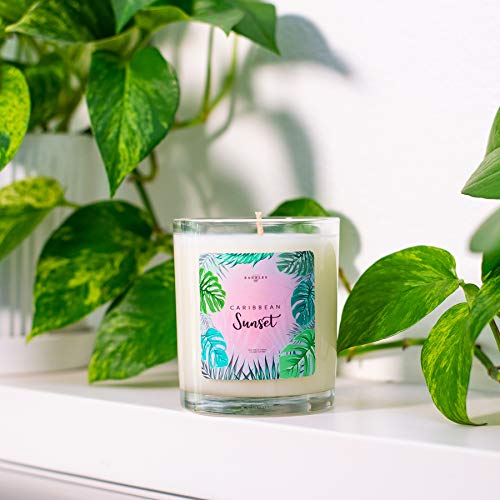 Kate Bissett Baubles Caribbean Sunsent Scented Premium Candle and Jewelry with Surprise Ring Inside | 10 oz Large Candle | Made in USA | Parrafin Free | Size 07
