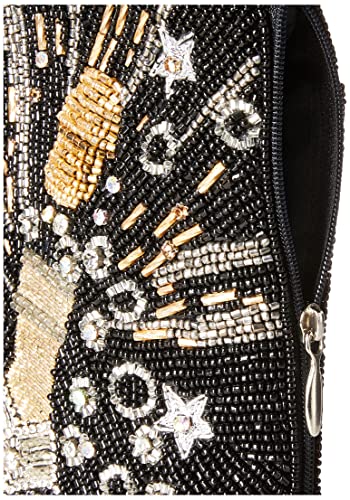Mary Frances Bubbly Champagne Bottle Mini Crossbody Handbag, Black