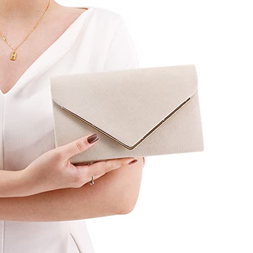 Naimo Suede Evening Bag Clutch Handbag Velvet Flap Envelope Clutches Wedding Party Prom Bridal Purse