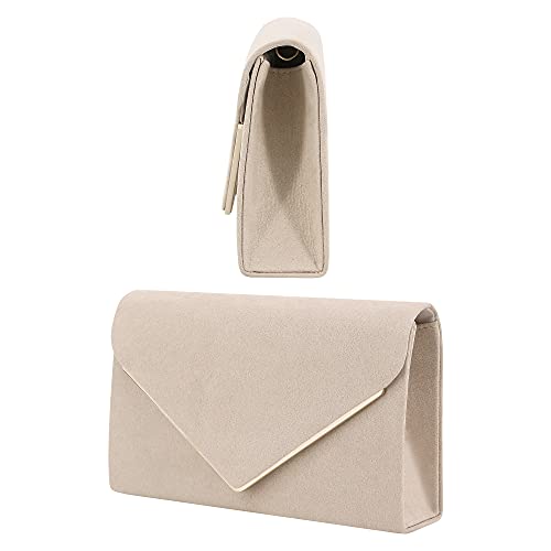 Naimo Suede Evening Bag Clutch Handbag Velvet Flap Envelope Clutches Wedding Party Prom Bridal Purse
