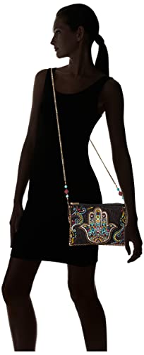 Mary Frances womens Mary Frances in Good Hands Crossbody Hamsa Handbag Bag, Multi, One Size US