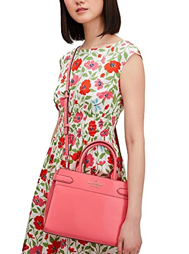 Kate Spade Cameron Staci Medium Satchel Garden Pink Crossbody Saffiano Leather
