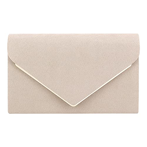 Naimo Suede Evening Bag Clutch Handbag Velvet Flap Envelope Clutches Wedding Party Prom Bridal Purse