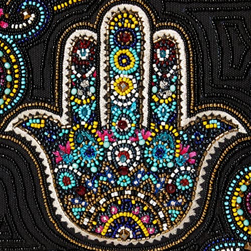 Mary Frances womens Mary Frances in Good Hands Crossbody Hamsa Handbag Bag, Multi, One Size US