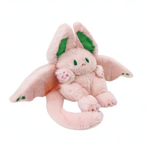 PEACH CAT Cute Bat Bunny Plush Pillow Kawaii Bat Rabbit Stuffed Animal for Kids Pink 12"