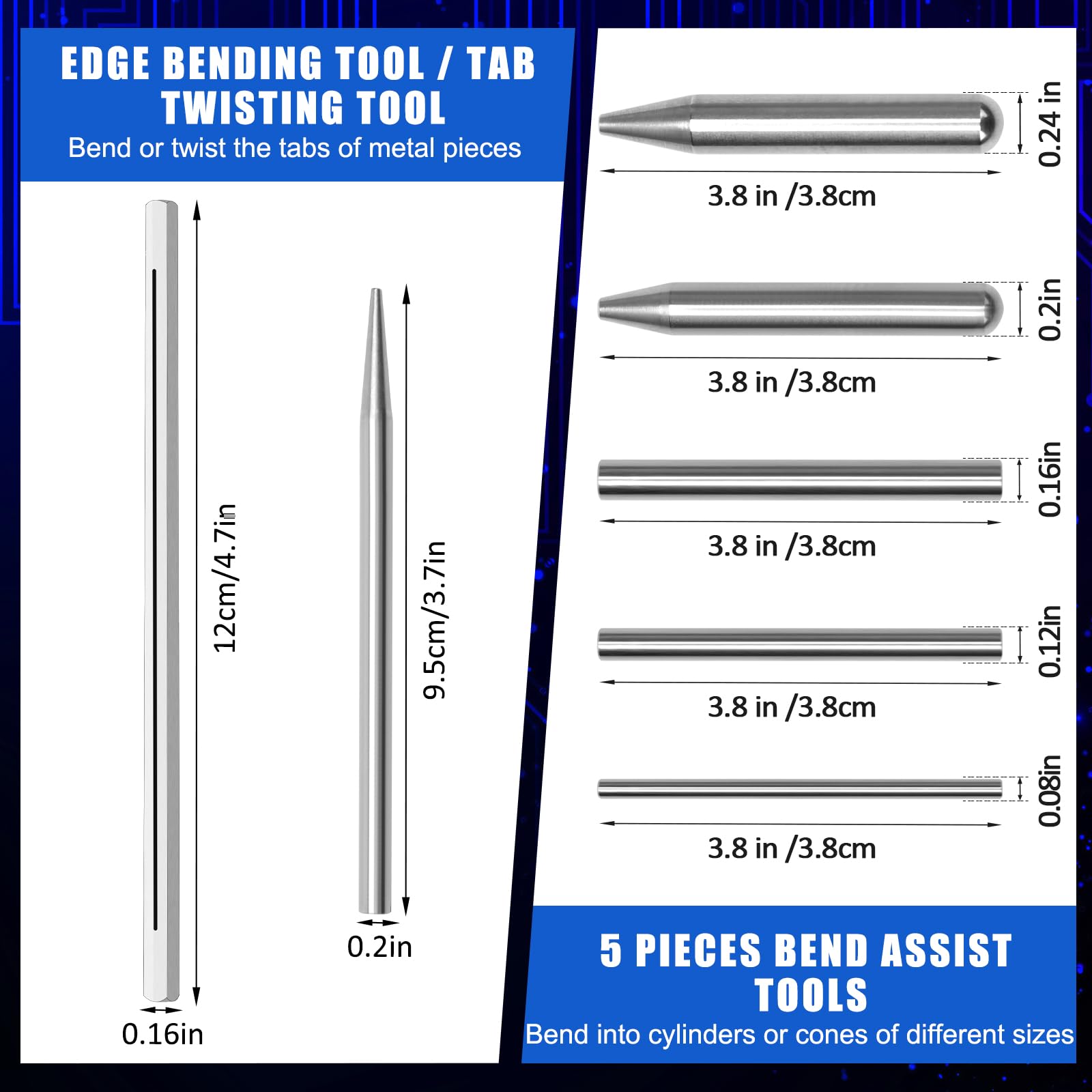Catcan 17 Pieces Metal Puzzle Tool Set, DIY Metal Model Kit Including Clippers Edge Bending Tools Tab Twisting Tool Cylinder Cone Shape Bend Assist Tool 4 Metal Tweezers (17) (17)