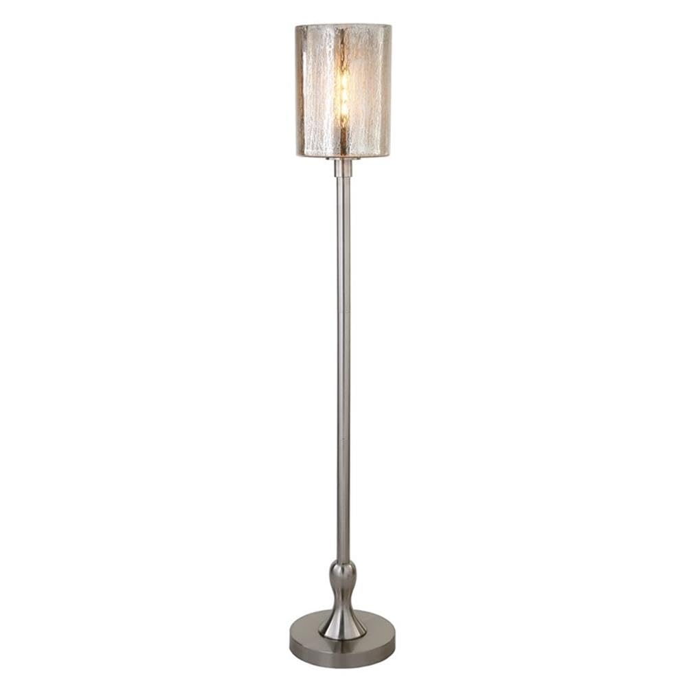 Numit 68.75" Tall Floor Lamp with Glass Shade in Brushed Nickel/Mercury Glass