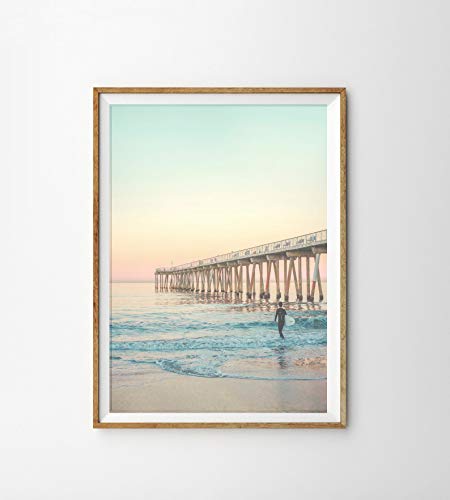 iMagitek Set of 6 Unframed California Coastal Surf Wall Art Prints, Beach Sunset Wall Poster, Surfboard Wall Art (8" x 10")