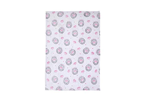 Juicy Couture – Throw Blanket | Juicy Emblem | Plush and Cozy | Decorative Blankets for Sofas, Chairs and Beds| Luxurious and Soft | Chic Home Décor | Measures 50” x 70” | Pink/Black/White