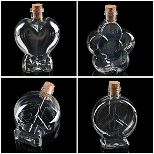 EXCEART 25Pcs Cork Jars 100ML Plastic Cork Bottles Wishing Bottles Clear Vials Storage Container for Art Crafts Projects Decoration Party Supplies (Mixed Style)