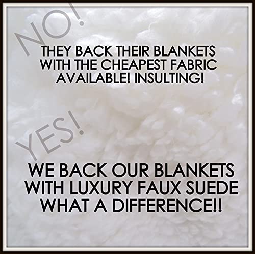 NO Shedding Decorative Luxury Faux Suede Backed Throw Blanket for Home 400 GSM, 50β by 60β (Black)