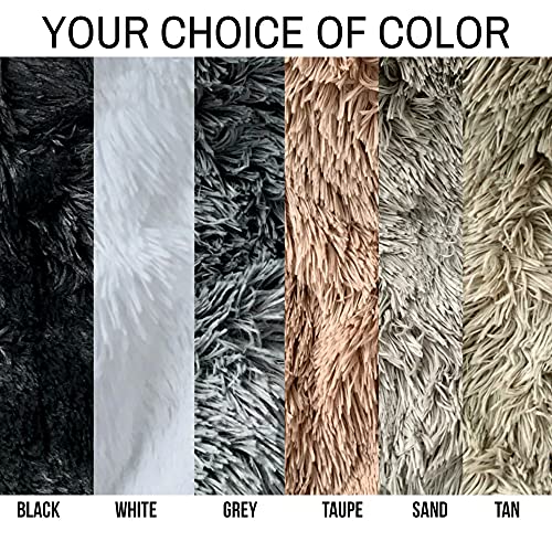 NO Shedding Decorative Luxury Faux Suede Backed Throw Blanket for Home 400 GSM, 50β by 60β (Black)