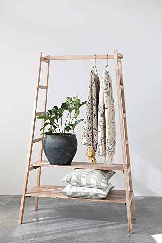 Creative Co-Op Woven Recycled Cotton Blend Printed Blanket with Neutral Floral Pattern and Tassels Throw, Multicolored