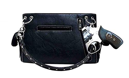 Texas West Western Dales Pony Horse White Mane Embroidery Feather Conceal Carry Women Handbag Purse in 5 colors (Tan)