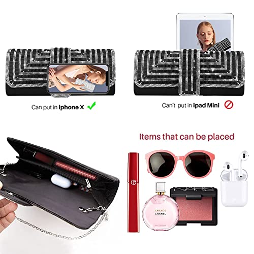 ELDA Clutch Purses for Women Evening Bags Sparkling Formal Party Rhinestone Purse Wedding Cocktail Prom Clutches