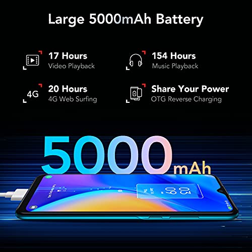 TCL 20 SE 6.82" Unlocked Cellphone, 4GB RAM + 128GB ROM, US Version Android Smartphone 48MP AI Quad-Camera, 5000mAh Mobile Phone, Dual Speaker, OTG Reverse Charging, Android 11, Aurora Green