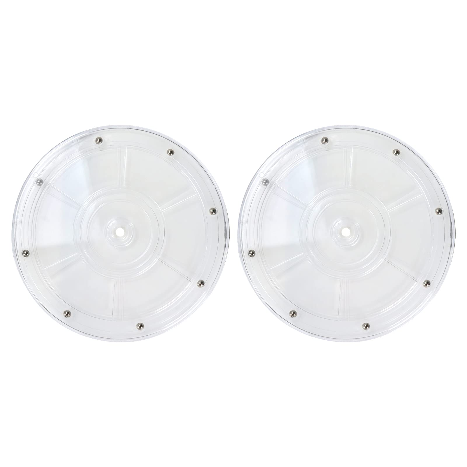 Geesatis 2 Pcs Acrylic Lazy Susan 8 inch/200 mm Rotating Turntable Organizer Bearings Round Swivel Plate, Clear