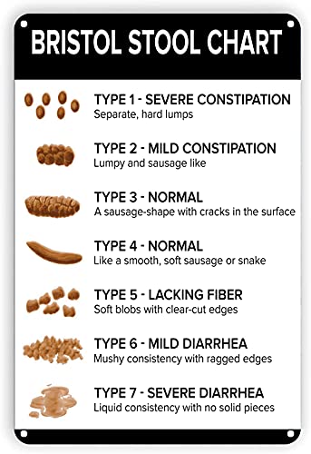 Metal Tin Sign Nursing Student Gift Bristol Stool Chart Poop Toilet Health Bathroom Indoor and Outdoor Retro Wall Graduation Gifts for Nurses 8x 12 inches