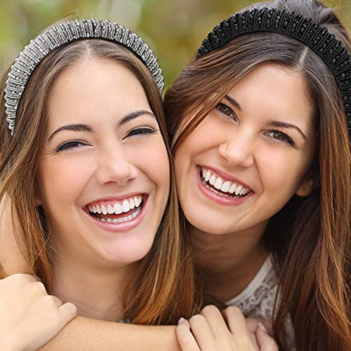 2 Pieces Set Rhinestone US Dollar Money Purse Party Evening Handbags Wedding Dinner Bag, Stack of Cash Clutch Purses,with Crystal Headbands (Grey)