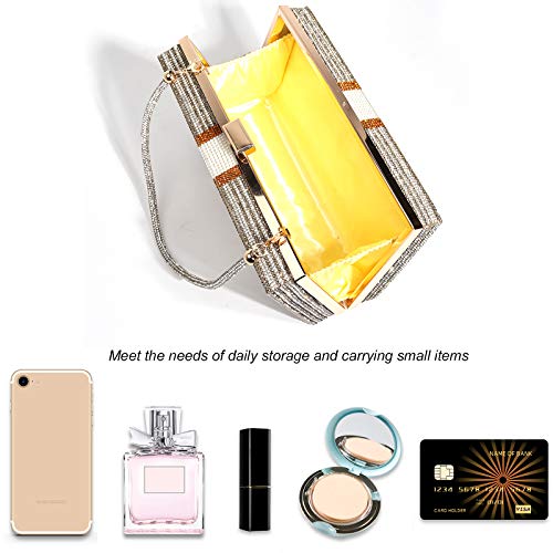 2 Pieces Set Rhinestone US Dollar Money Purse Party Evening Handbags Wedding Dinner Bag, Stack of Cash Clutch Purses,with Crystal Headbands (Grey)