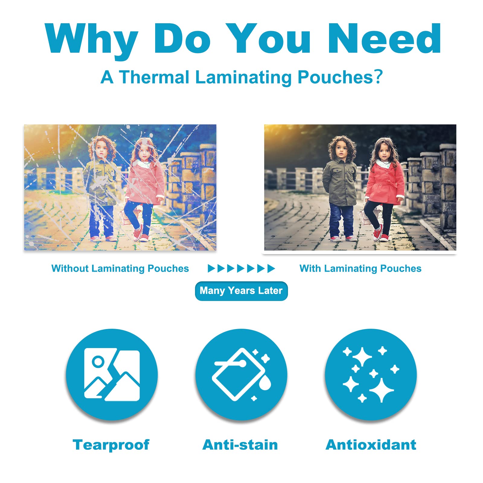 5 Mil Laminating Sheets, Holds 8.5 x 11 Inch Sheets 200 Pack, Thermal Laminating Pouches for Laminator, 9 X 11.5-inches/Letter Size Thermal Laminating Paper, Round Corner