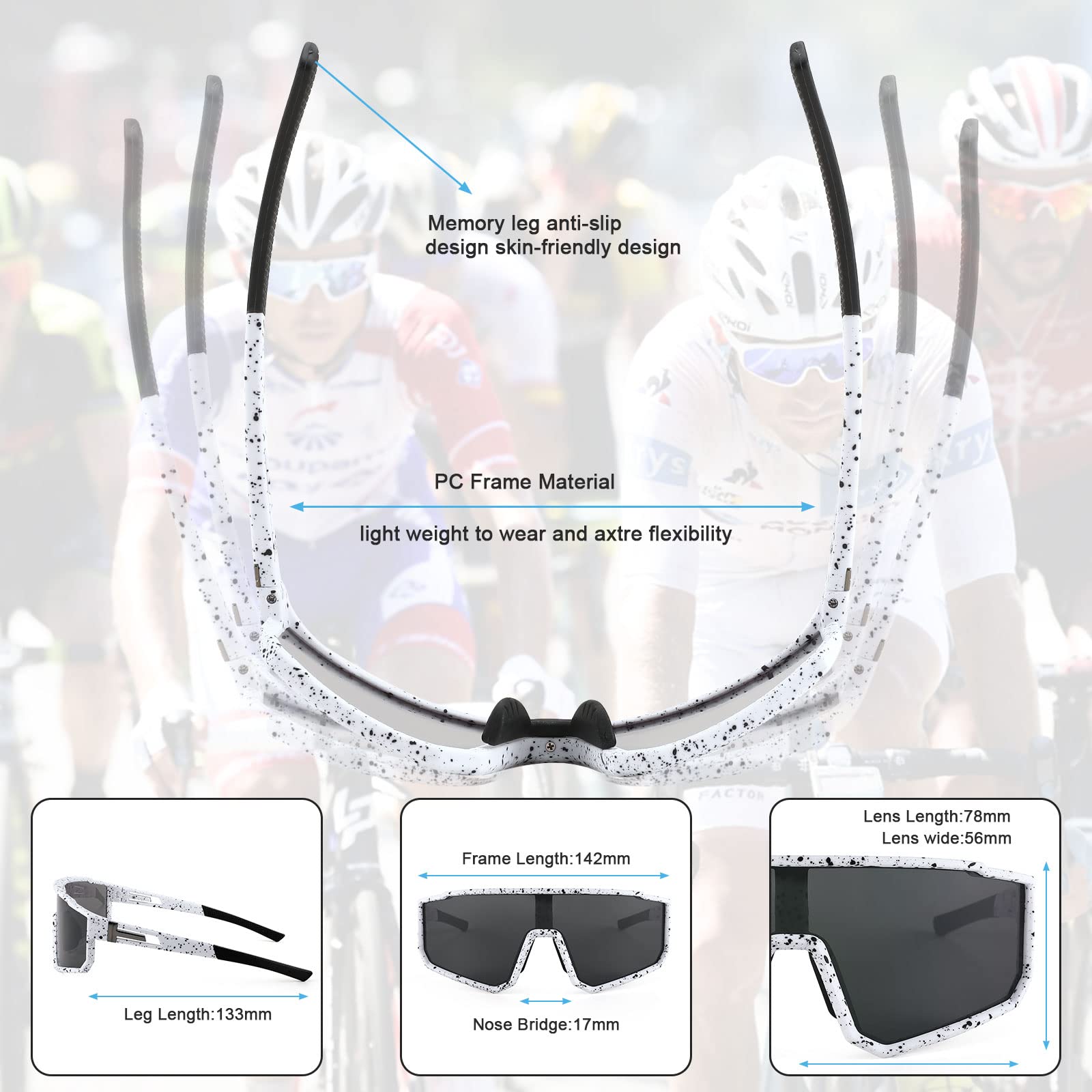 Karsaer Visison Polarized Cycling Riding Glasses Sports Sunglasses Men Women for Moutain Baseball MTB Bicycle