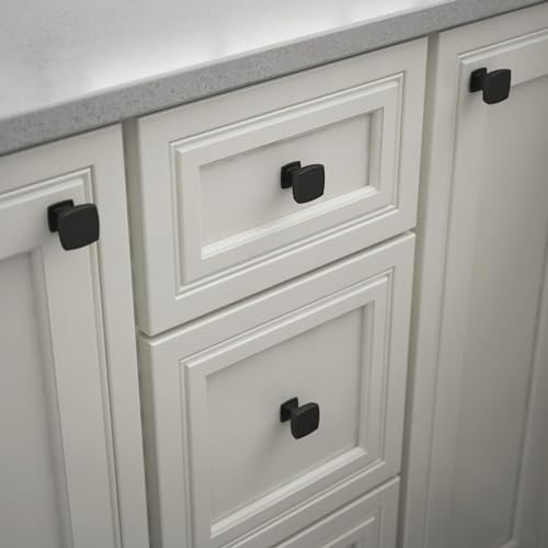 Franklin Brass Parow (1-Pack) Cabinet Knobs Matte Black Hardware for Kitchen, Drawer Pulls, Dressers, Closet Door 1-1/8' P29542K-FB-C
