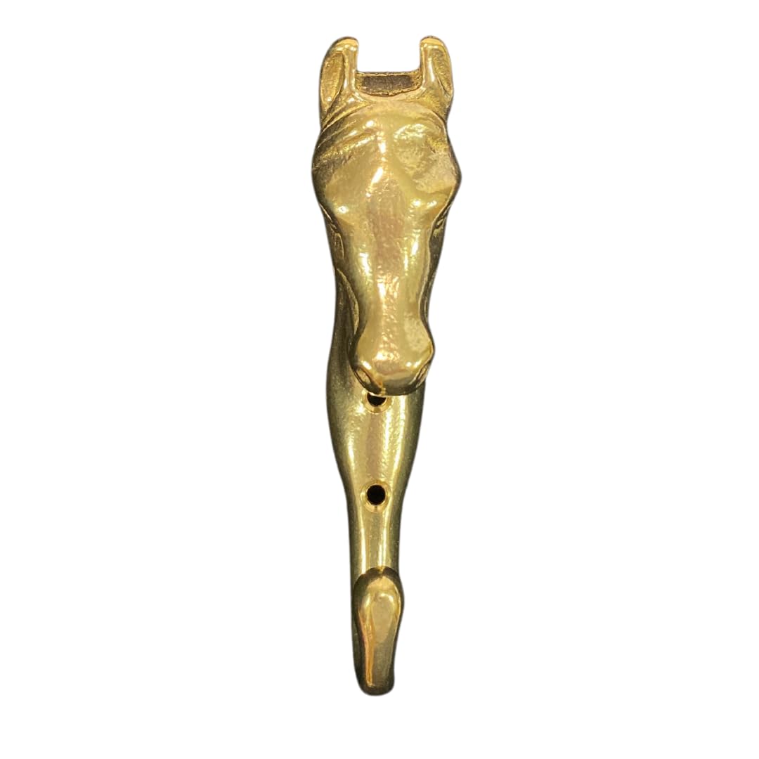 Intrepid International Solid Brass 3-D Horse Head Hook