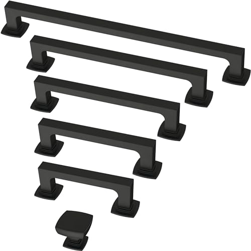 Franklin Brass Parow (1-Pack) Cabinet Knobs Matte Black Hardware for Kitchen, Drawer Pulls, Dressers, Closet Door 1-1/8' P29542K-FB-C