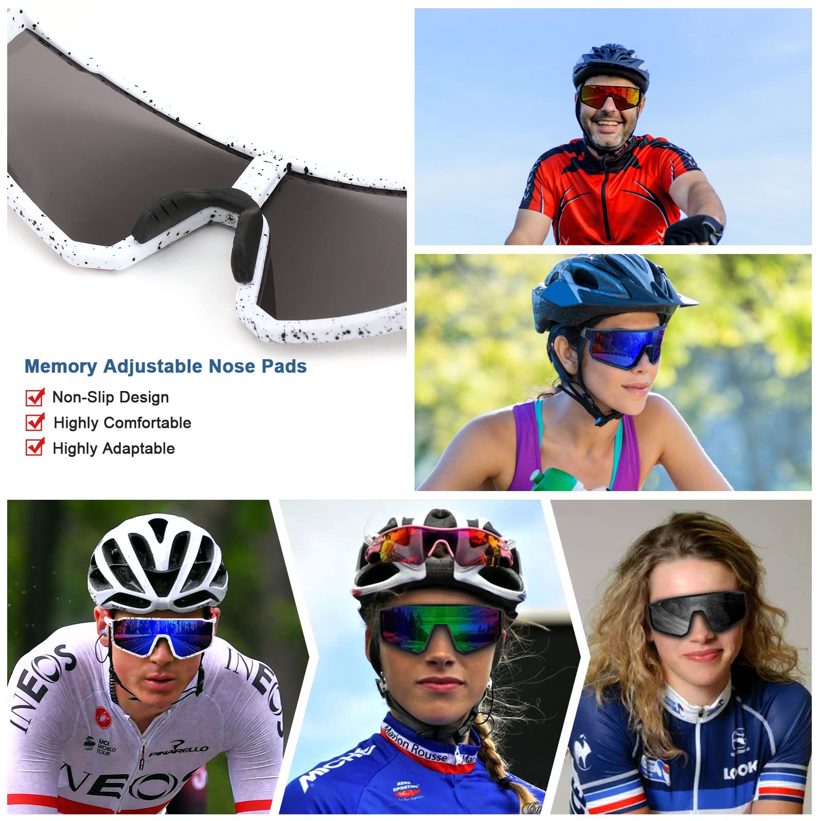 Karsaer Visison Polarized Cycling Riding Glasses Sports Sunglasses Men Women for Moutain Baseball MTB Bicycle