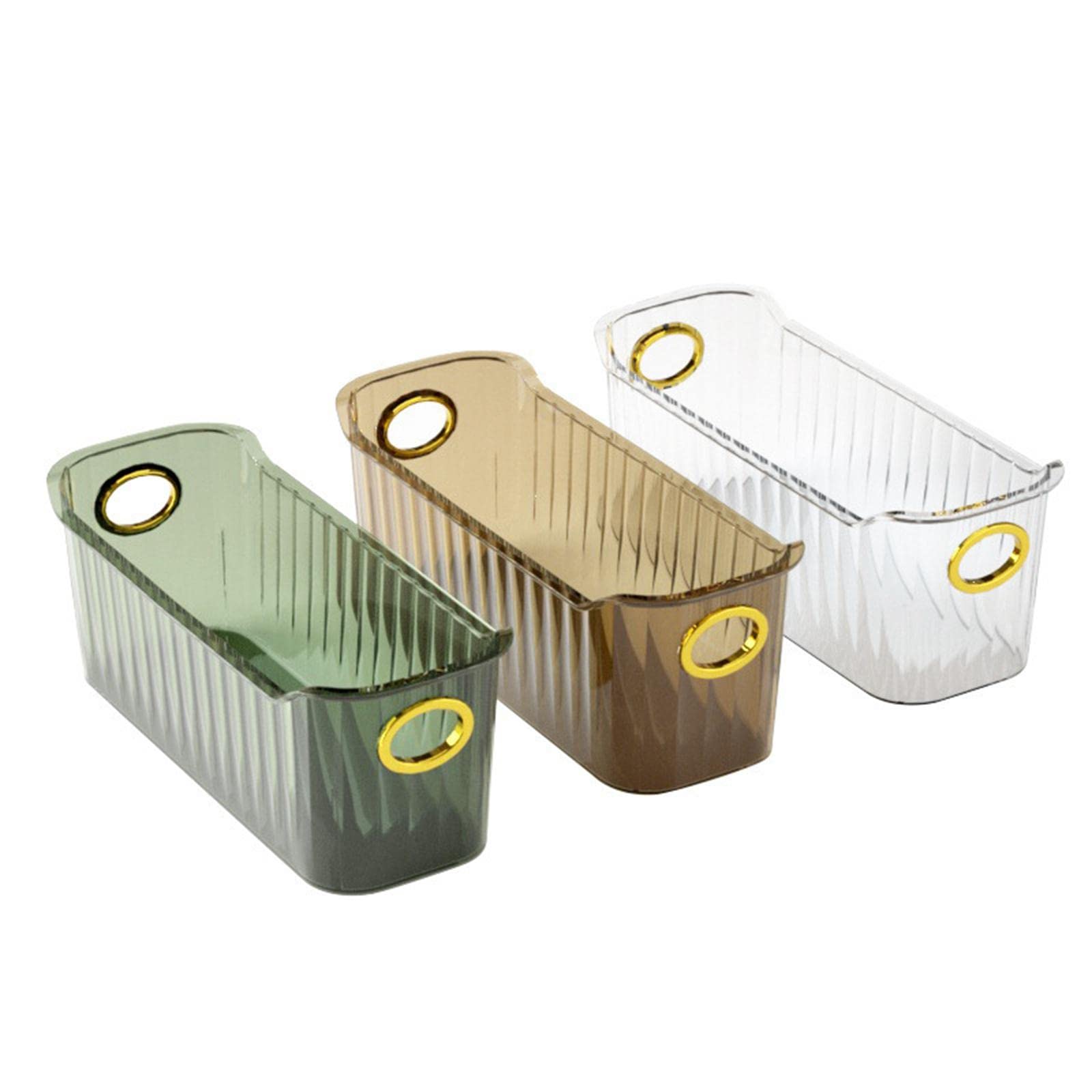 PETSOLA Multifunctional Desktop Storage Basket Organizer Storage Bin for Cosmetics Kitchen Closet Shelf Bathroom Vanity, Aureate