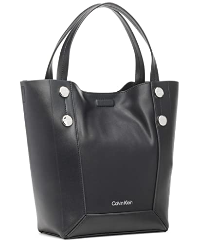 Calvin Klein Quinn North/South Mini Tote Crossbody, Black/Silver