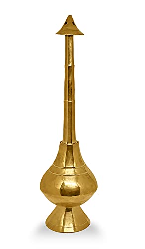 Craftsman SATVIK Brass Gulab Pash 7.5 Inch Holy Water Sprinkler Rose Water Aspergillum Aspergil Religious Divine Pot