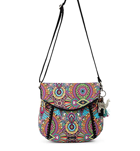 Sakroots womens Eco-twill, Multifunctional Purse With Adjustable Strap & Zipper Pockets Foldover Crossbody Bag In Eco Twill, Rainbow Wanderlust, One Size US