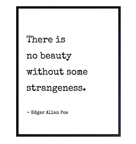 Edgar Allen Poe Decor - 8x10 Quote - Art Wall Art Picture Poster, Room Decoration for Home, Office, Apartment, Living Room, Bedroom, Bathroom - Gift for Goth Gothic Poetry Fans