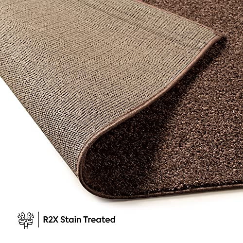 Furnish my Place Modern Plush Solid Color Rug - Brown, 3' x 4', Pet and Kids Friendly Rug. Made in USA, Rectangle, Area Rugs Great for Kids, Pets, Event, Wedding