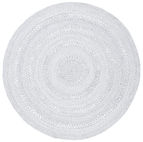 SAFAVIEH Cape Cod Collection 5' Round Grey CAP221F Handmade Braided Area Rug