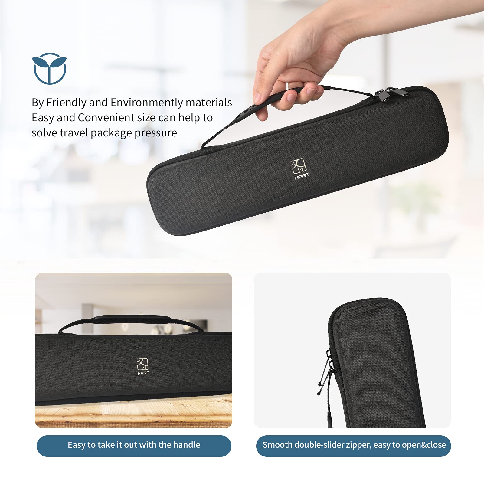 HPRT Hard EVA Storage Case MT800 MT800Q Mobile A4 Thermal Printer, Portable Printer Carry Case, Black Compact and Lightweight, Waterproof and Shock Proof