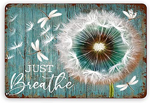 Dandelion Dragonfly New Vintage Metal Sign Decor for Home Office Restaurant Garage Bar 8X12 Inch
