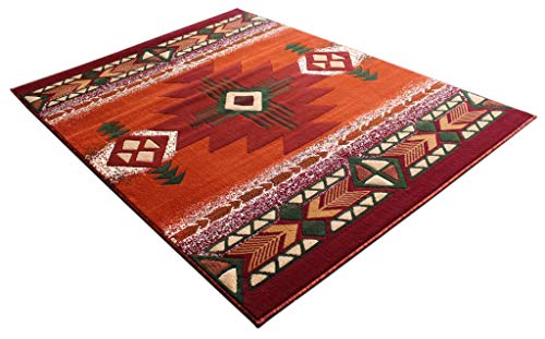 Southwestern Native American Tribal Rust Area Rug (2 Feet X 3 Feet)