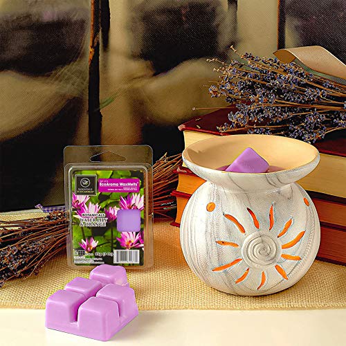 Coco-Soy Organic Wax Melts " Grape Fruit & Ginger " EcoAroma Natural Flowers Fragrance Oils. Great for Aromatherapy & Home Scent Botanical Collection , 1-Pack of 6 Wax- Cubes