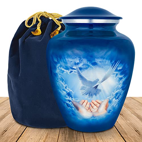 Trupoint Memorials Cremation Urns for Human Ashes - Decorative Urns, Urns for Human Ashes Female & Male, Urns for Ashes Adult Female, Funeral Urns - Dove, Large