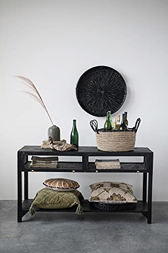 Creative Co-Op S/2 Seagrass Basket, Natural & Black, 2