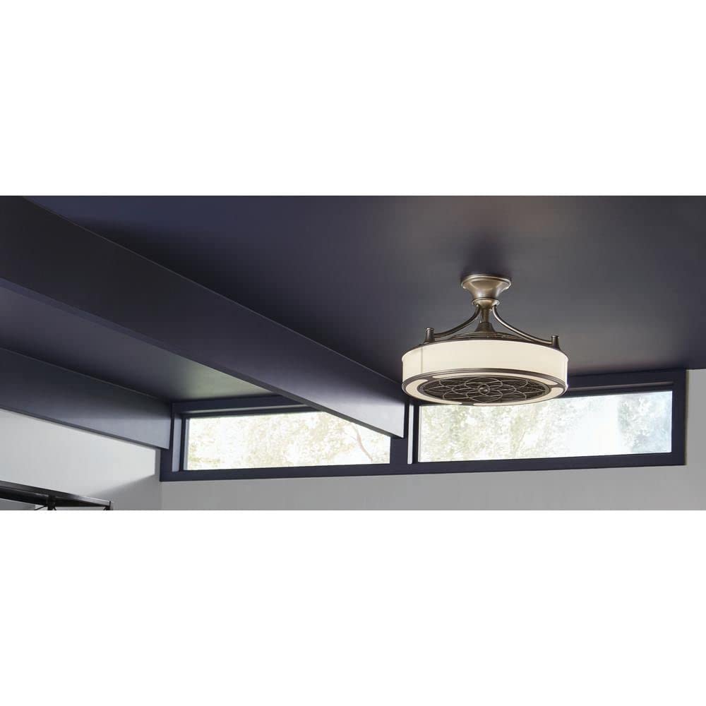 Windara 22 in. LED Indoor/Covered Outdoor Brushed Nickel Ceiling Fan with Light Kit and Remote Control
