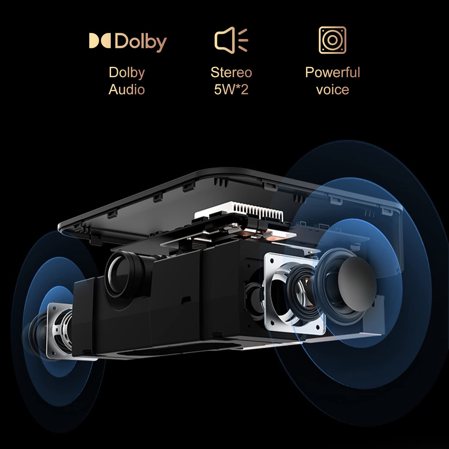 【Auto-Focus】Projector 4K Supported, GammaBai Vast Auto Keystone Outdoor Projector, 5G WiFi Bluetooth, Support Dolby Audio, FHD Native 1080P, Home Theater Projector Compatible W/ TV Stick, iOS, Android
