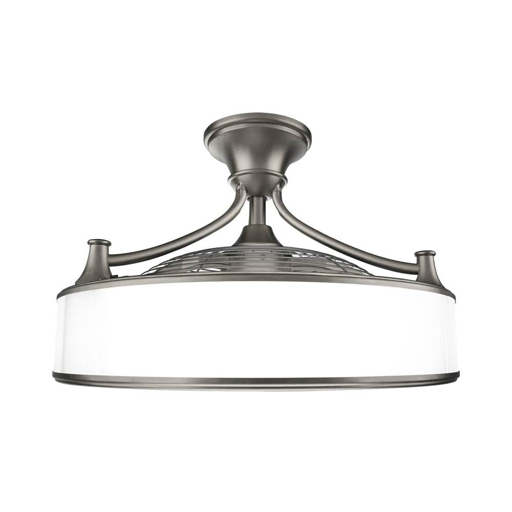 Windara 22 in. LED Indoor/Covered Outdoor Brushed Nickel Ceiling Fan with Light Kit and Remote Control