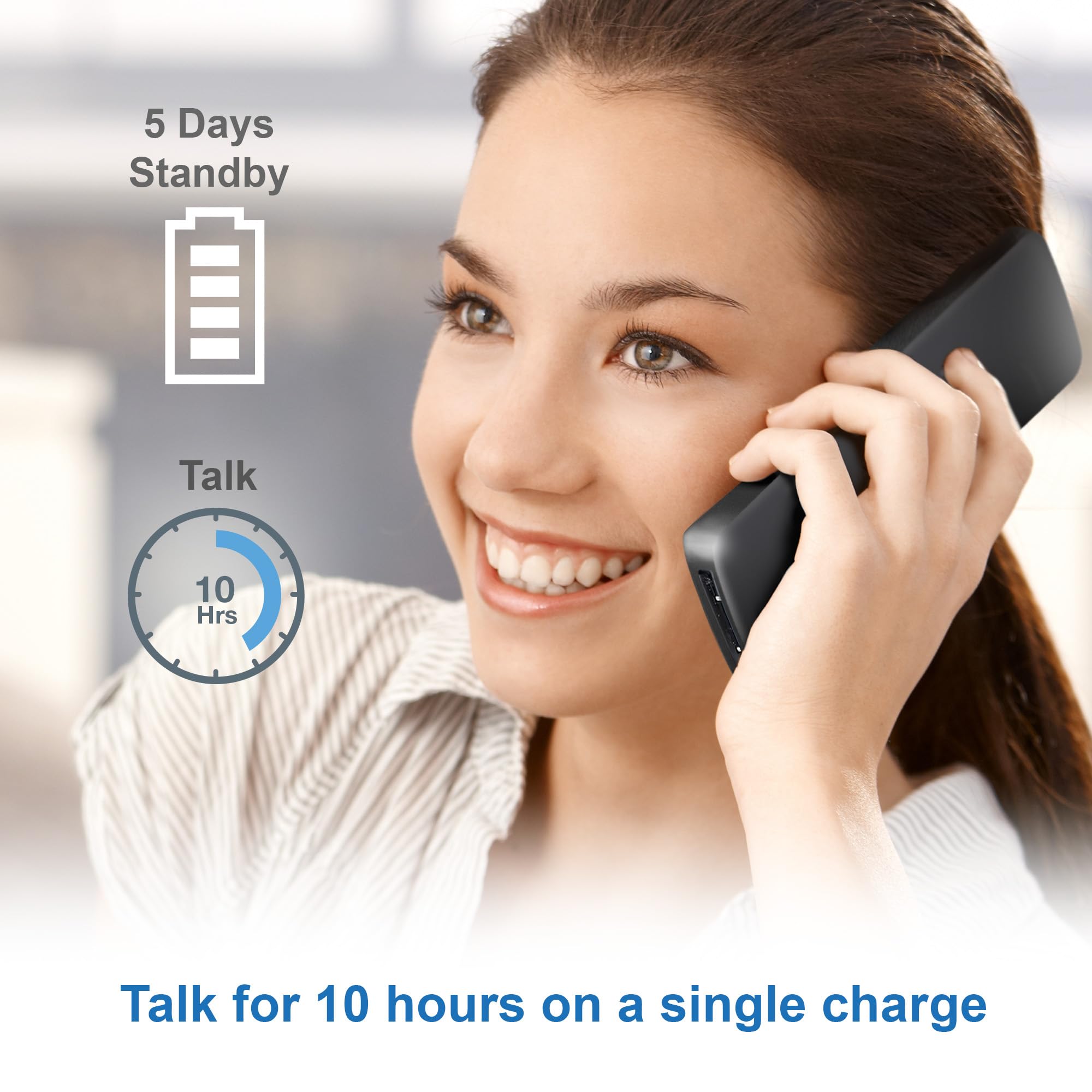 AT&T GL2101-2 DECT 6.0 2-Handset Cordless Home Phone with Call Block, Caller ID, Full-Duplex Handset Speakerphone, 2" White Backlit Display, Lighted Keypad (Graphite & Black)
