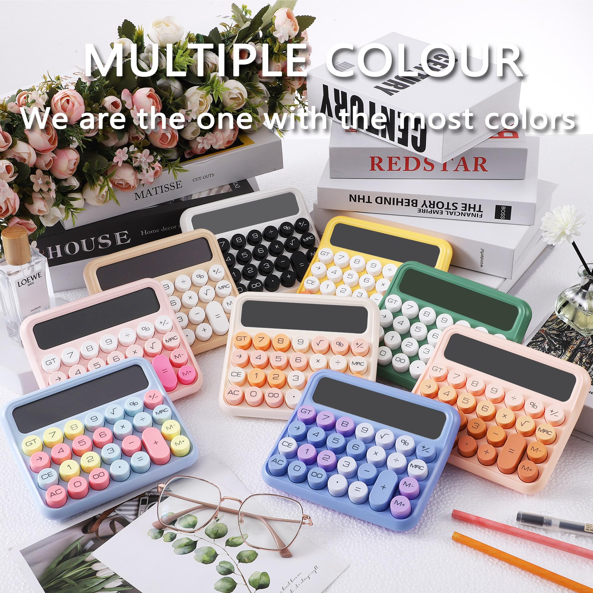 Standard Calculator 12 Digit,Desktop Large Display and Buttons,Pink Calculator with Large LCD Display for Office,School, Home & Business Use,Automatic Sleep,with Battery.6 * 5.15in