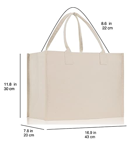 VANESSA ROSELLA Personalized Gift Monogram Initial 100% Cotton Chic Tote Bag for Women - Navy (K)
